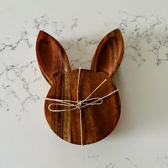 Pier 1 | Accents | Pier Easter Bunny Wood Coasters | Poshmark